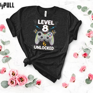 Gaming 8th Birthday Shirt, Eight Year Old Birthday, 8 Years Old, 8th ...