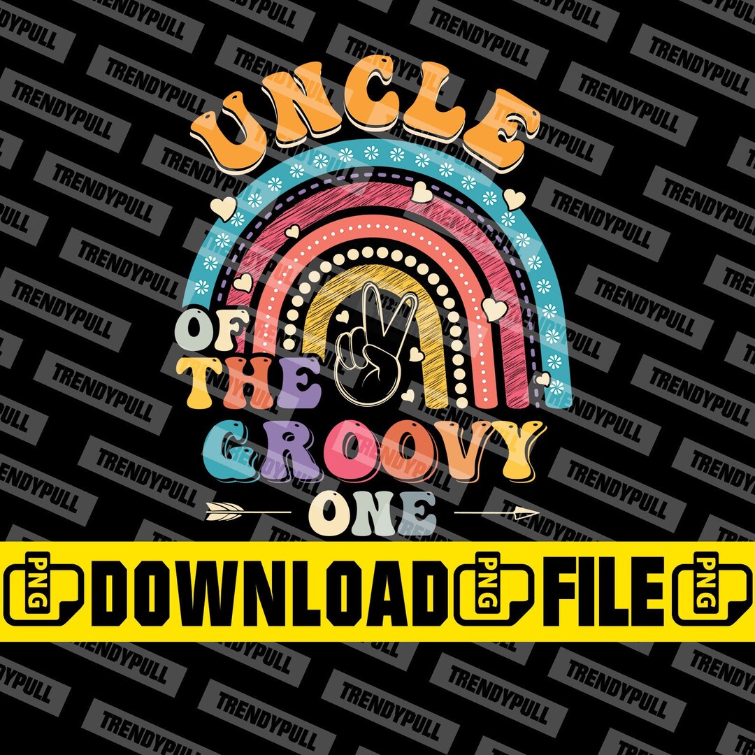 Uncle of the Groovy One Png, Family Matching Birthday PNG Floral Design ...