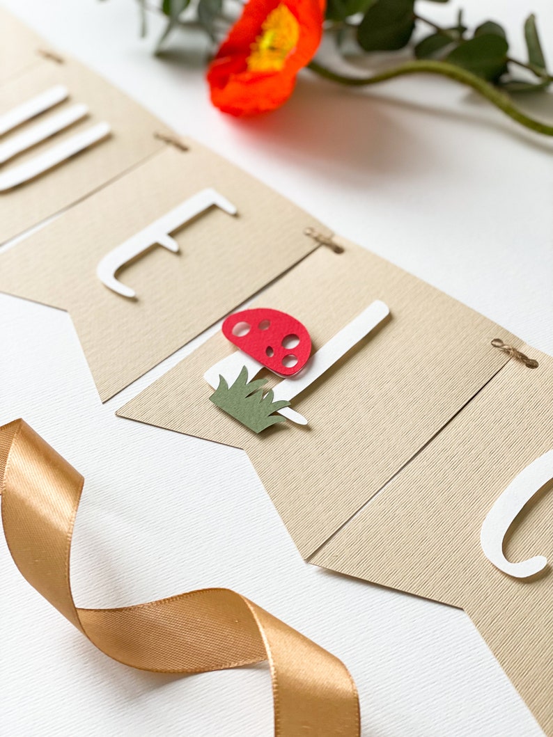 Mushroom Baby Shower Banner - Cottagecore Toadstool Party Decor - Etsy