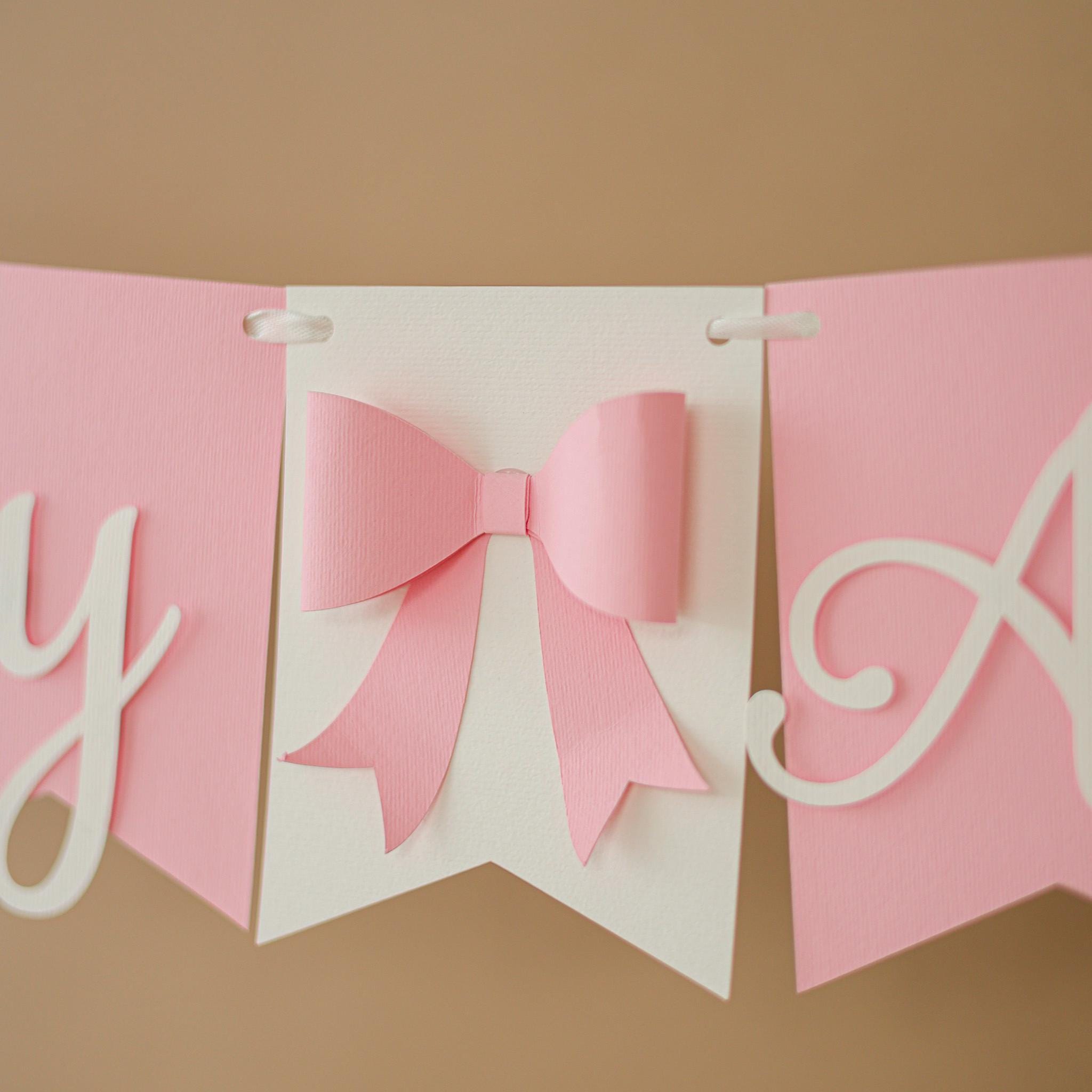 Coquette Baby Shower Banner - Pink Bow Party Decor - Custom Name - Etsy