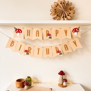 Mushroom Birthday Banner ~ Happy Birthday Banner ~ Mushroom First ...
