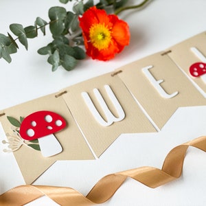 Mushroom Baby Shower Banner - Cottagecore Toadstool Party Decor - Etsy