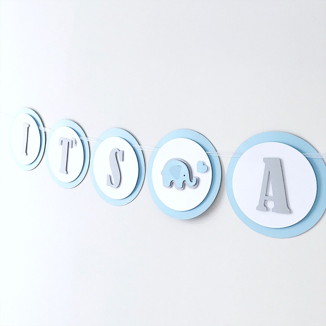 Elephant Baby Shower Elephant Banner Elephant Party Decor Baby Boy ...