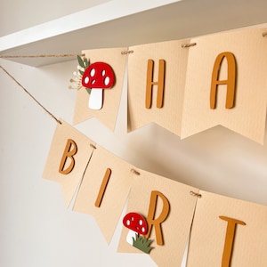 Mushroom Birthday Banner ~ Happy Birthday Banner ~ Mushroom First ...