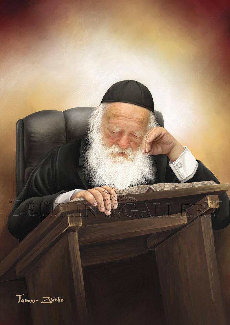 Rabbi Chaim Kanievsky - Digital Painting Print on Canvas - Rolled up in ...