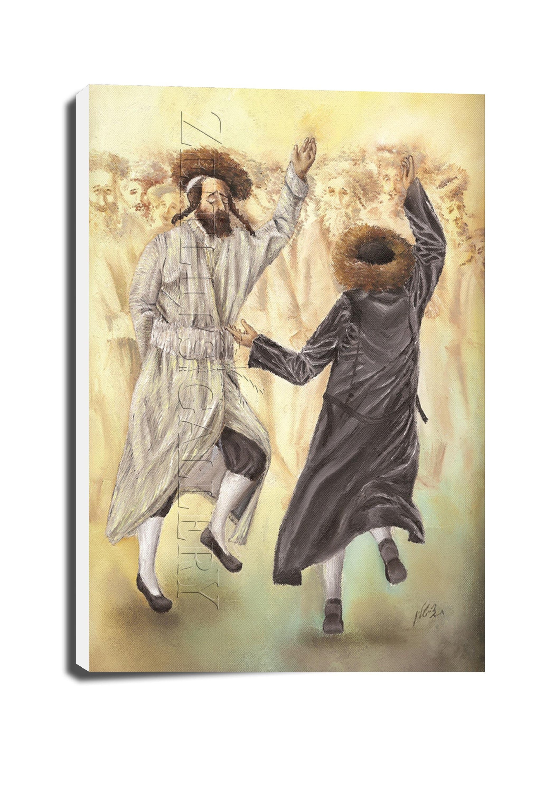 Chassidim Dancing -jewish Happiness- Jerusalem, Judaica, Holy Land Art ...