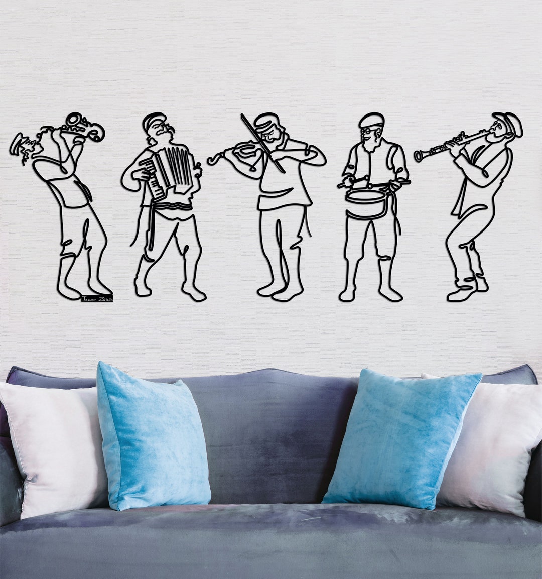 Kleizmer -jewish Wall Art - Klezmer Musicians Band - 5 Parts -jewish ...