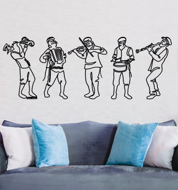 Kleizmer jewish Wall Art Klezmer Musicians Band 5 Parts - Etsy