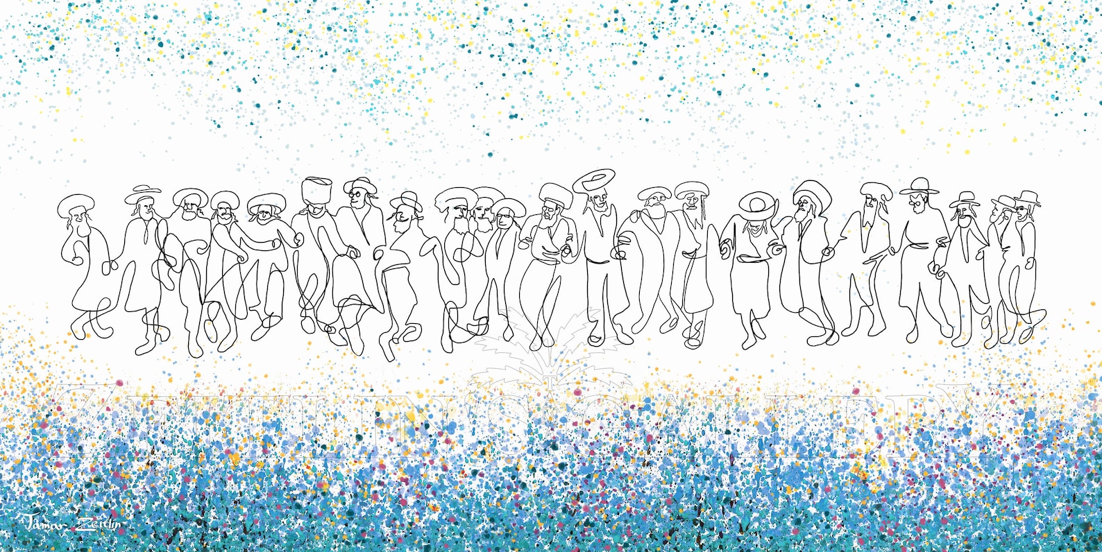 Chassidim Dancing - Jewish Happiness- Jerusalem Art ,modern Wall Art ...