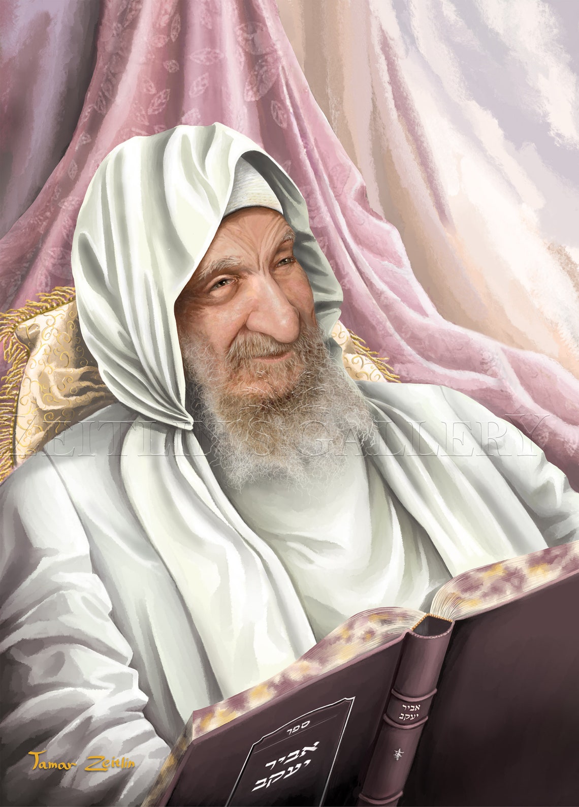Rabbi Yisrael Abuchatzira the Baba Sali Print on Canvas - Etsy