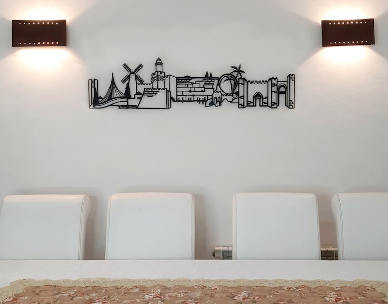 Jerusalem Skyline - Jewish Wall Art a Gift for Home - Metal - Judaica ...