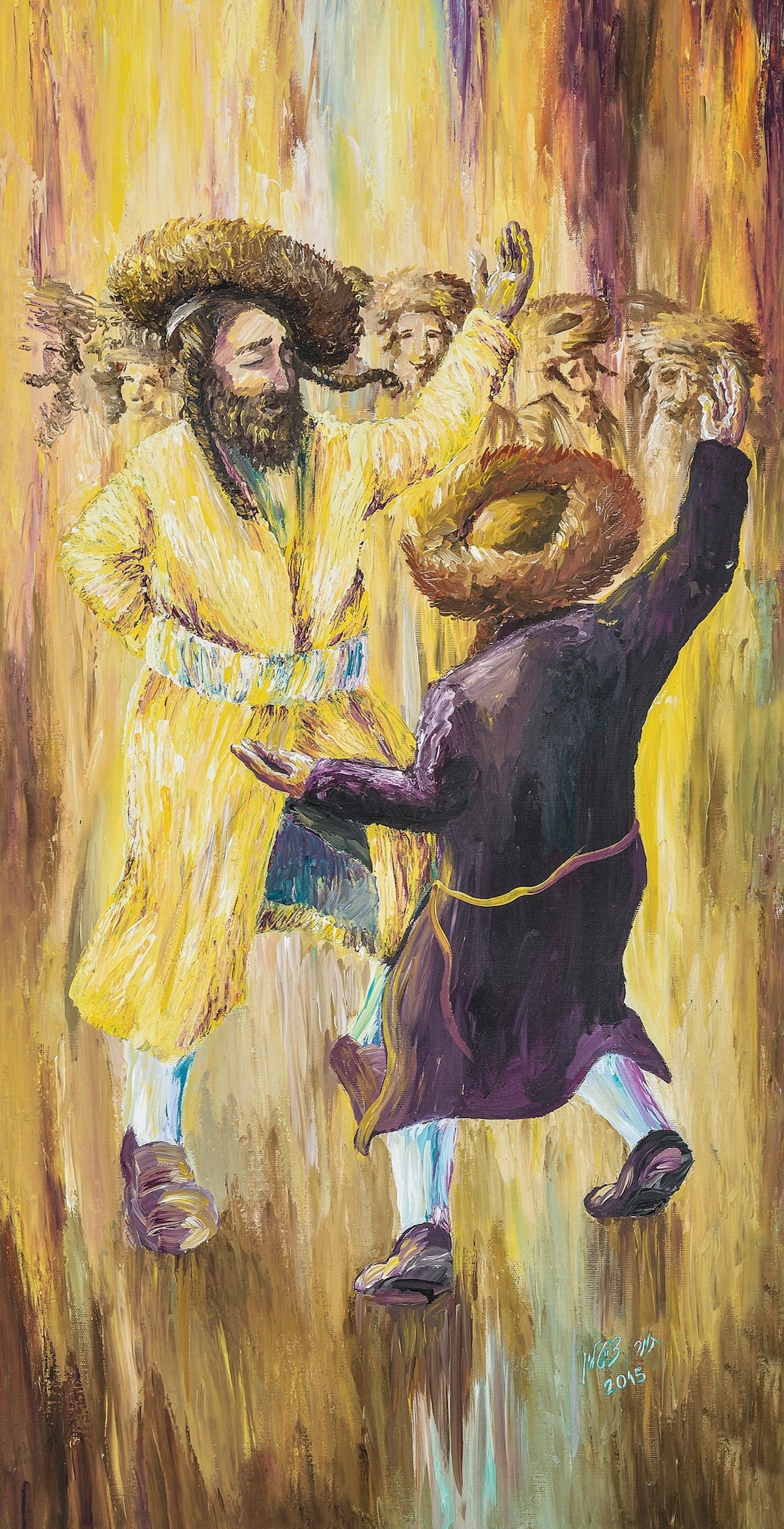 Chassidim Dancing -jewish Happiness - Jewish Figures - Judaica Art ...