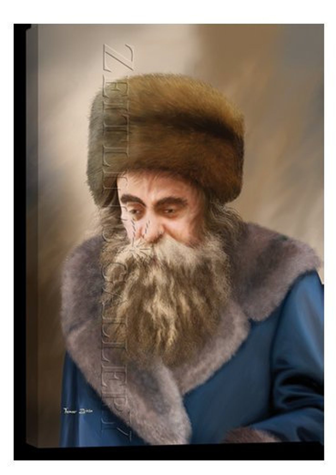 Rebbi Aharon of Belz Aharon Rokeach Digital Portrait Print on Canvas ...