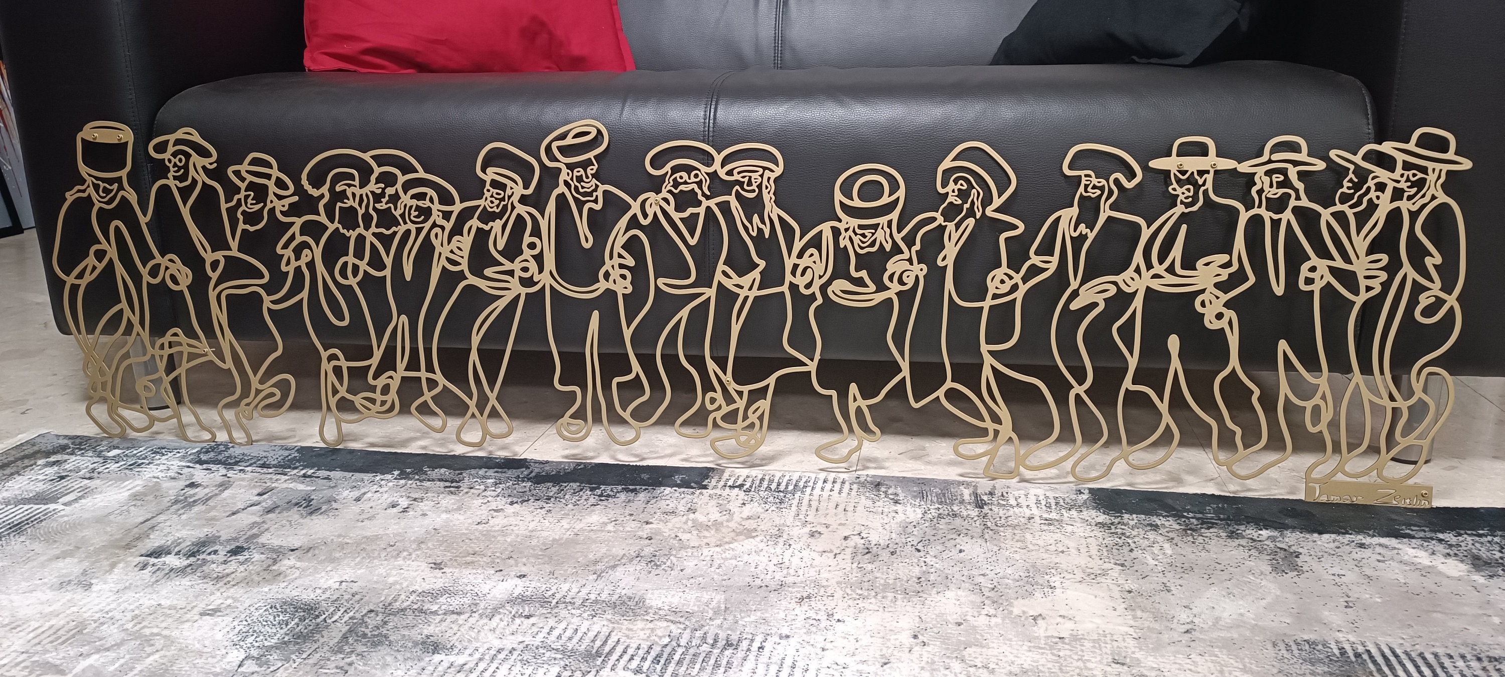 Hassidim Dancing -jewish Culture Happiness -judaica Metal Wall Art ...