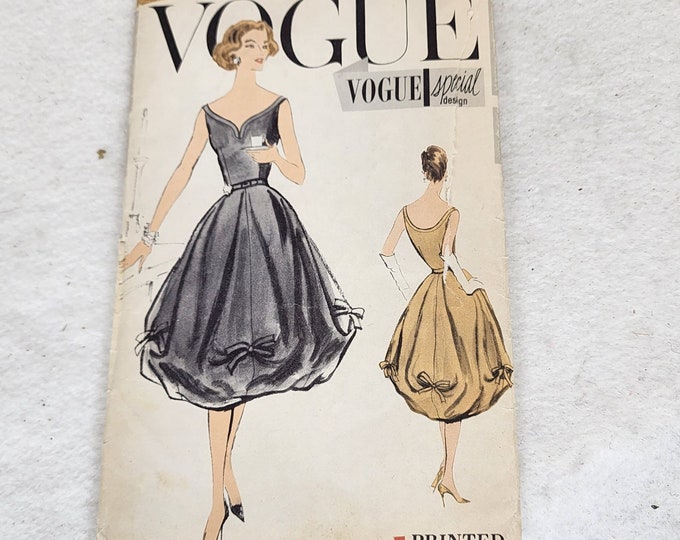 Vintage 1957 Vogue S-4846 Sewing Pattern SPECIAL DESIGN Prom Dress ...