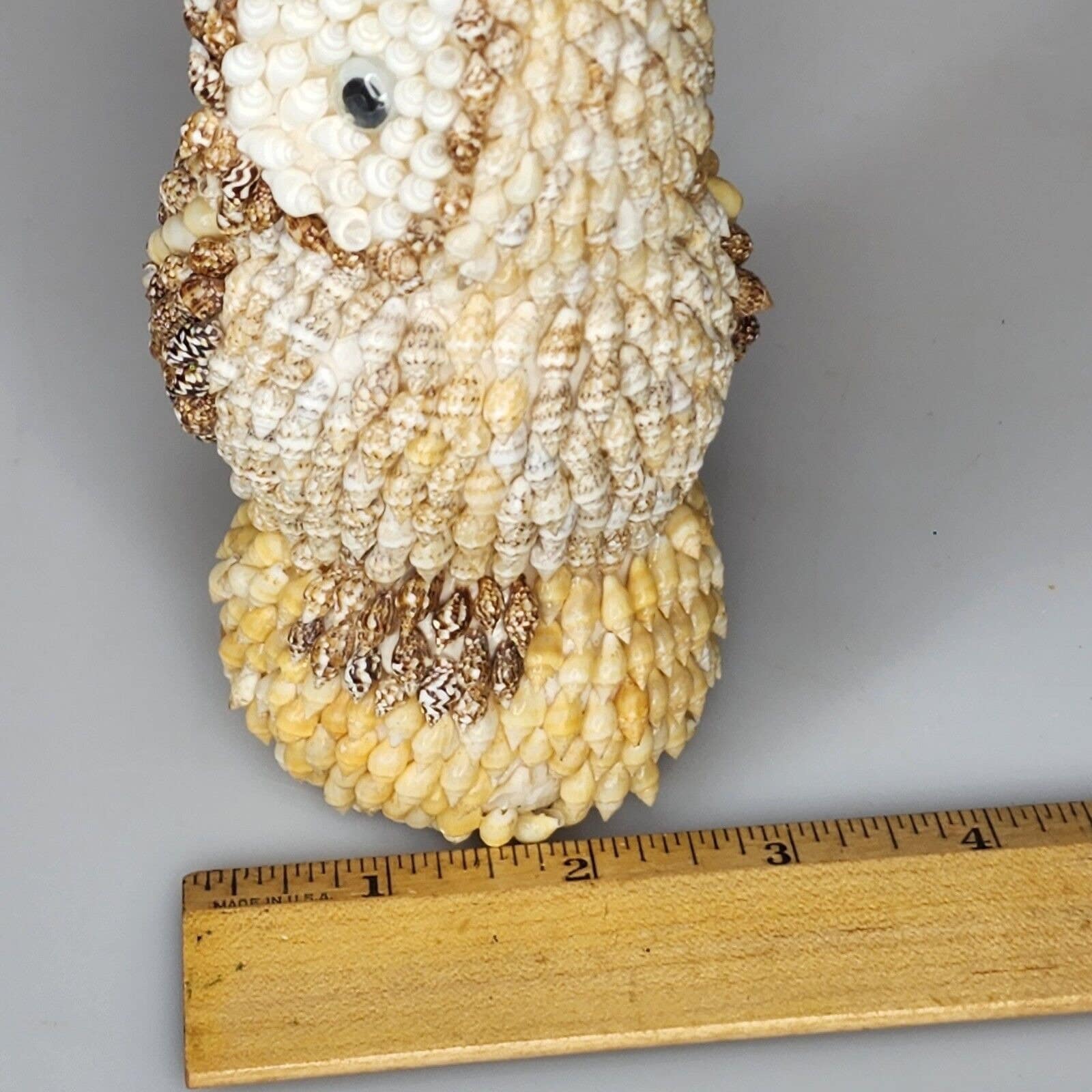 Vintage Handcrafted Periwinkle Sea Shell Folk Art Owl Statue Figurative ...