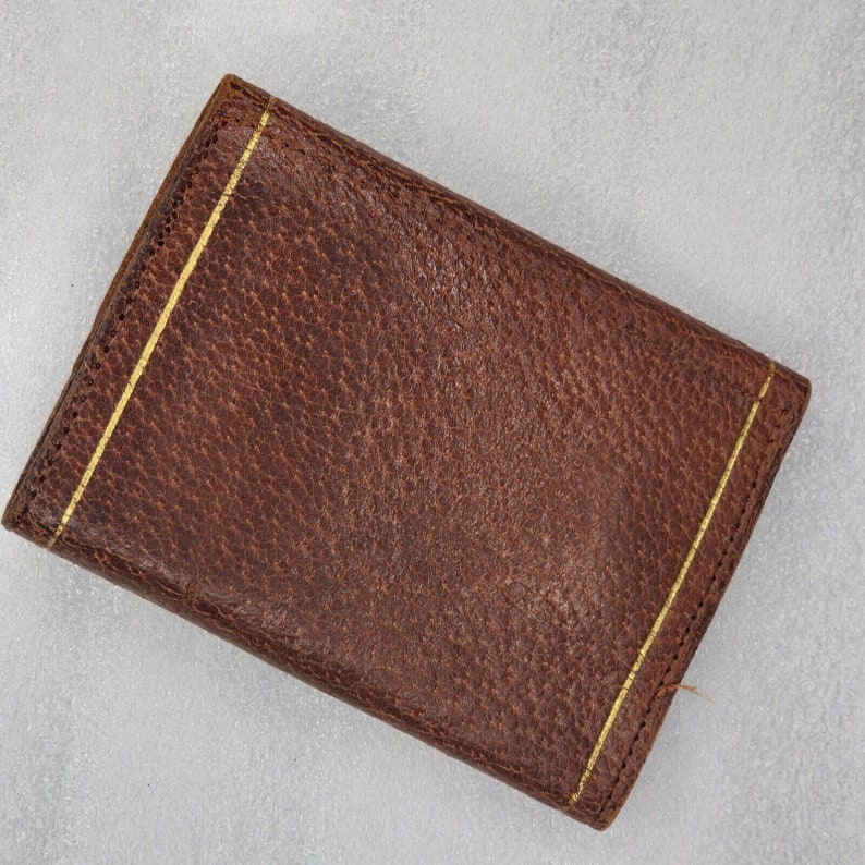 Vintage Pioneer Pig Skin Leather Tri Fold Key Holder Wallet 6 Spring ...