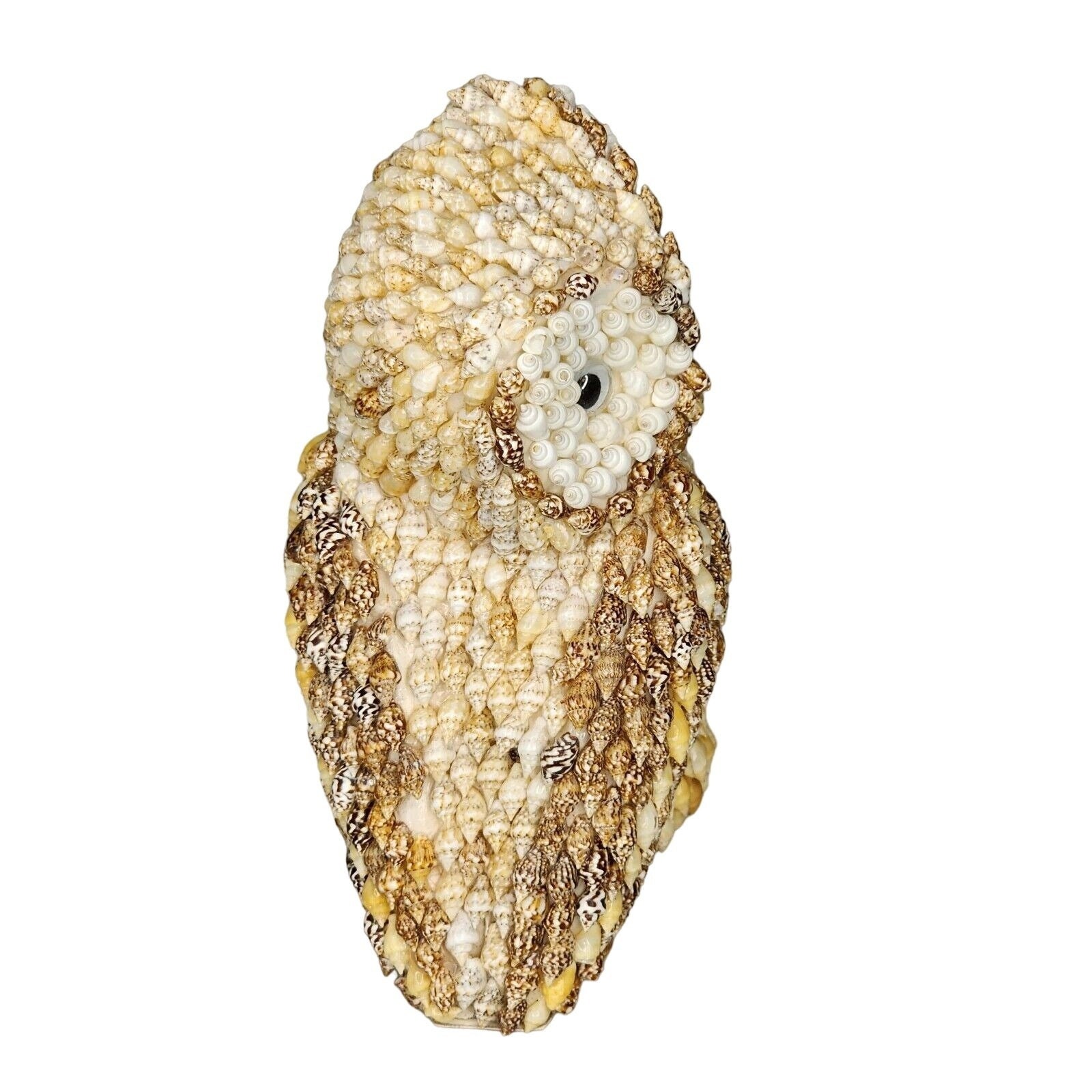 Vintage Handcrafted Periwinkle Sea Shell Folk Art Owl Statue Figurative ...