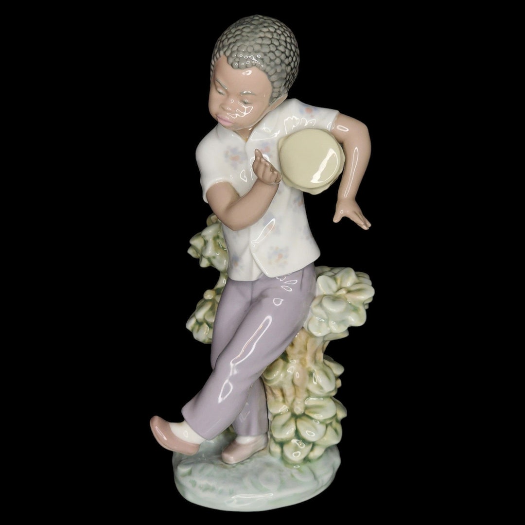 BONGO BEAT Lladro 5157 Porcelain Figurine Boy With Drum Black Legacy ...