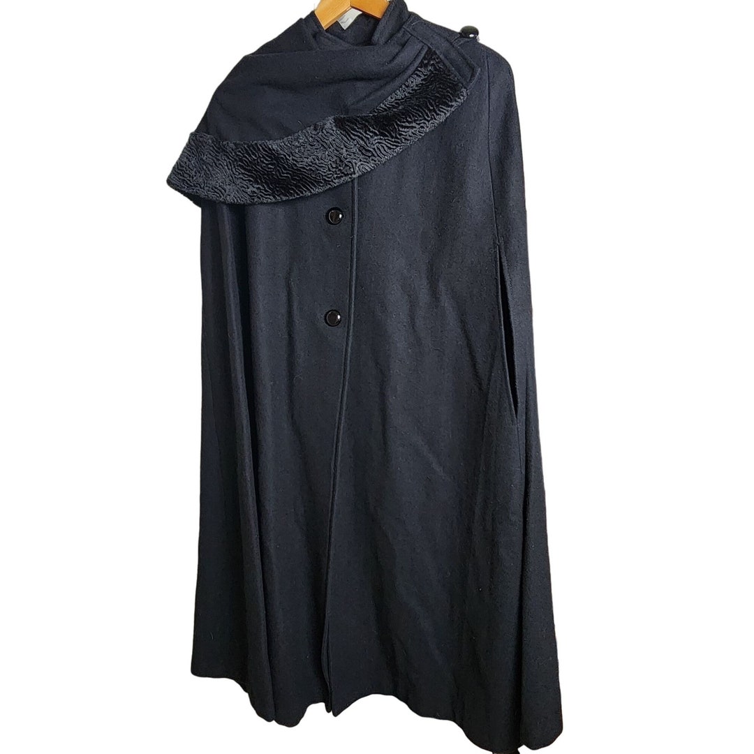 Miss New Yorker Cape Coat Vintage Wool Andover Fabric Forstmann Full ...