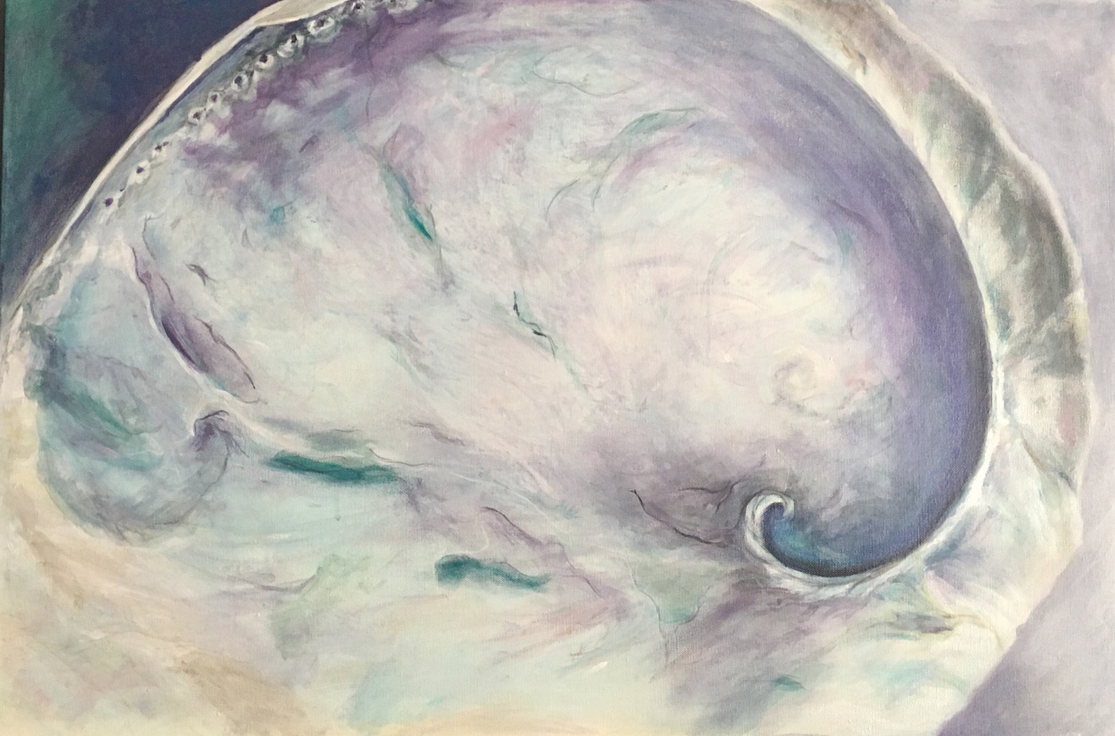 Shell Original Acrylic Painting on 4cm Deep Stretched Canvas - Etsy