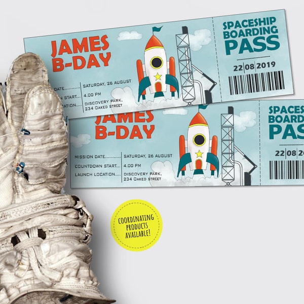 Boarding Pass Space Invitation - Etsy