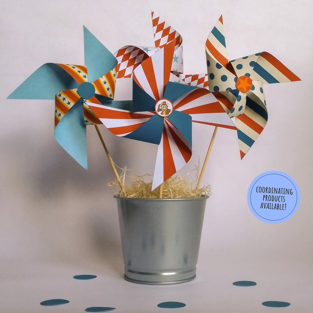 PRINTABLE DECORATIVE PINWHEELS for "circus" Party, Diy Printable ...