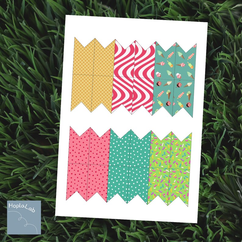 PRINTABLE FOOD LABELS and Straw Flags for an Ice Cream-themed | Etsy