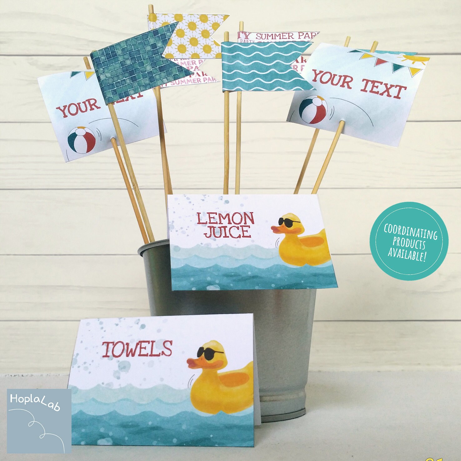 PRINTABLE PARTY KIT for a Pool Party, Diy Decorations Kit for a Summer ...