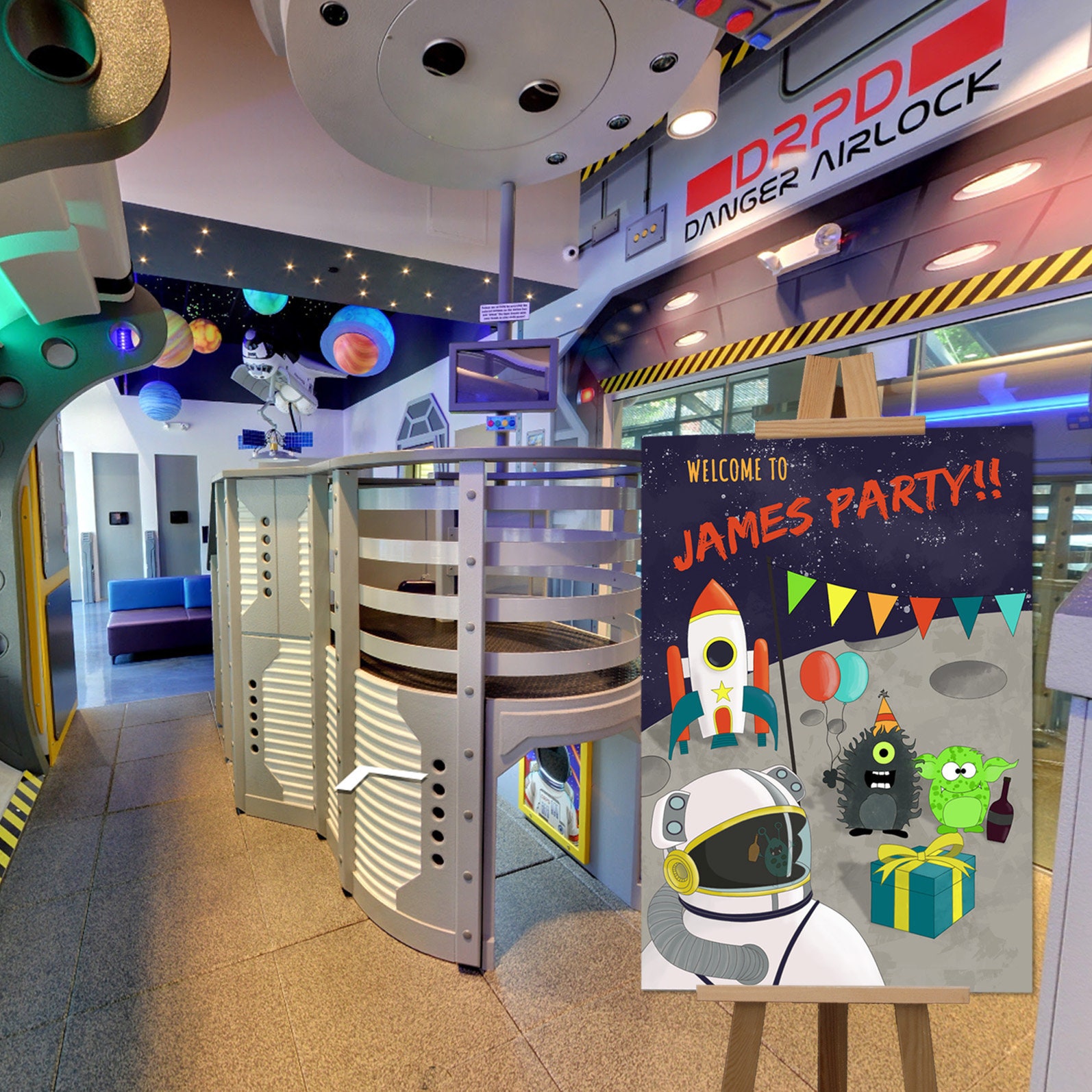 PRINTABLE WELCOME SIGN for a "space" Themed Party, Customizable Space ...