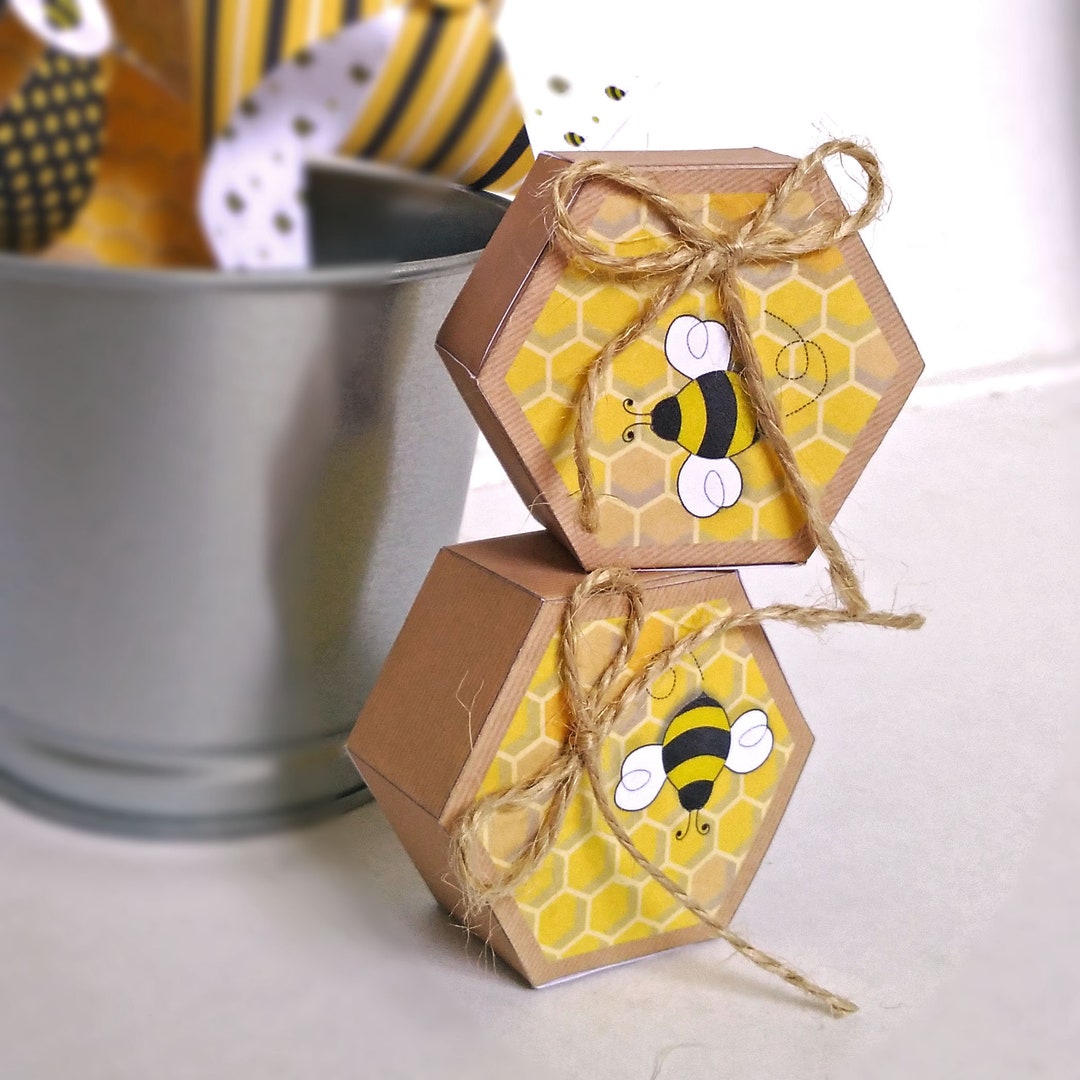 HONEY BEE Printable Party Favor, DIY Hive Party Favor, Hexagonal Hive ...