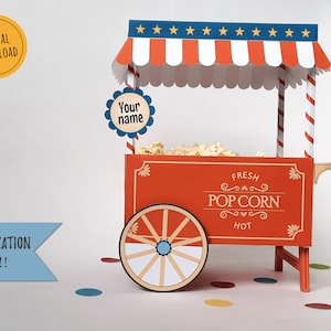 Popcorn Box, Perfect as Circus Centerpiece, Printable Popcorn Display ...