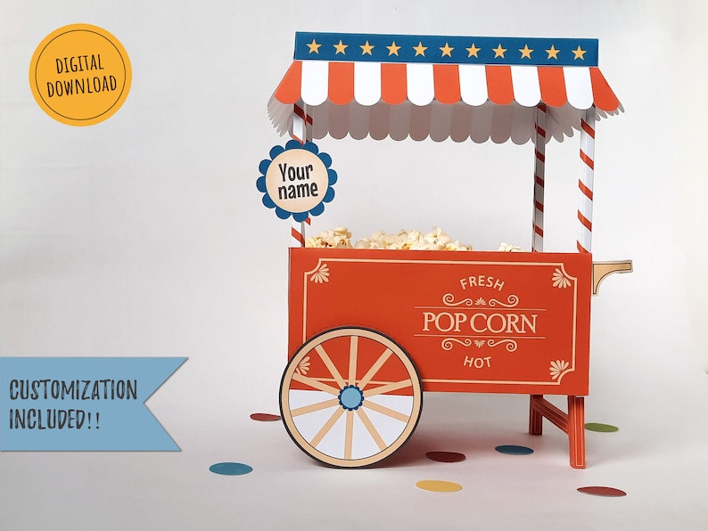 Popcorn Box Perfect as Circus Centerpiece Printable Popcorn - Etsy UK