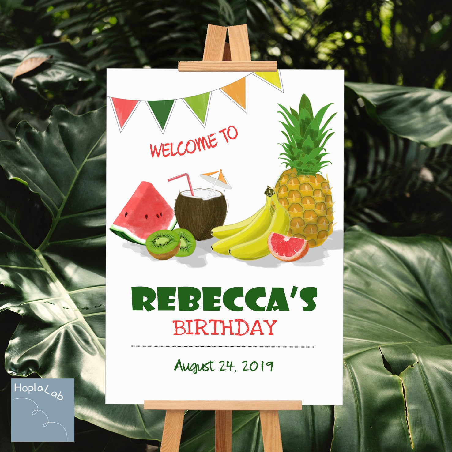 PRINTABLE WELCOME SIGN for a Fruit-themed Party, Customizable Summer ...