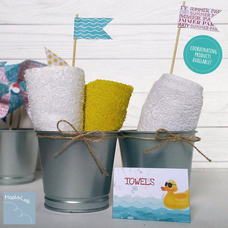 PRINTABLE FOOD LABELS and Straw Flags for a Pool Party Summer - Etsy