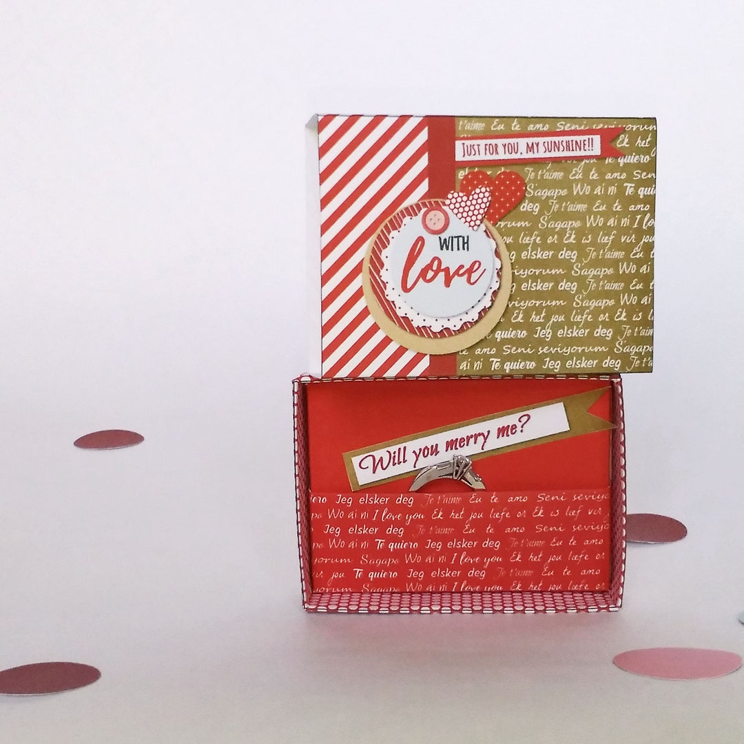 PRINTABLE Jewelry Box With Words of Love, Match Box for Marriage ...