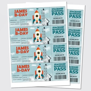 PRINTABLE INVITATION for a Space Themed Party With Rocket, DIY ...