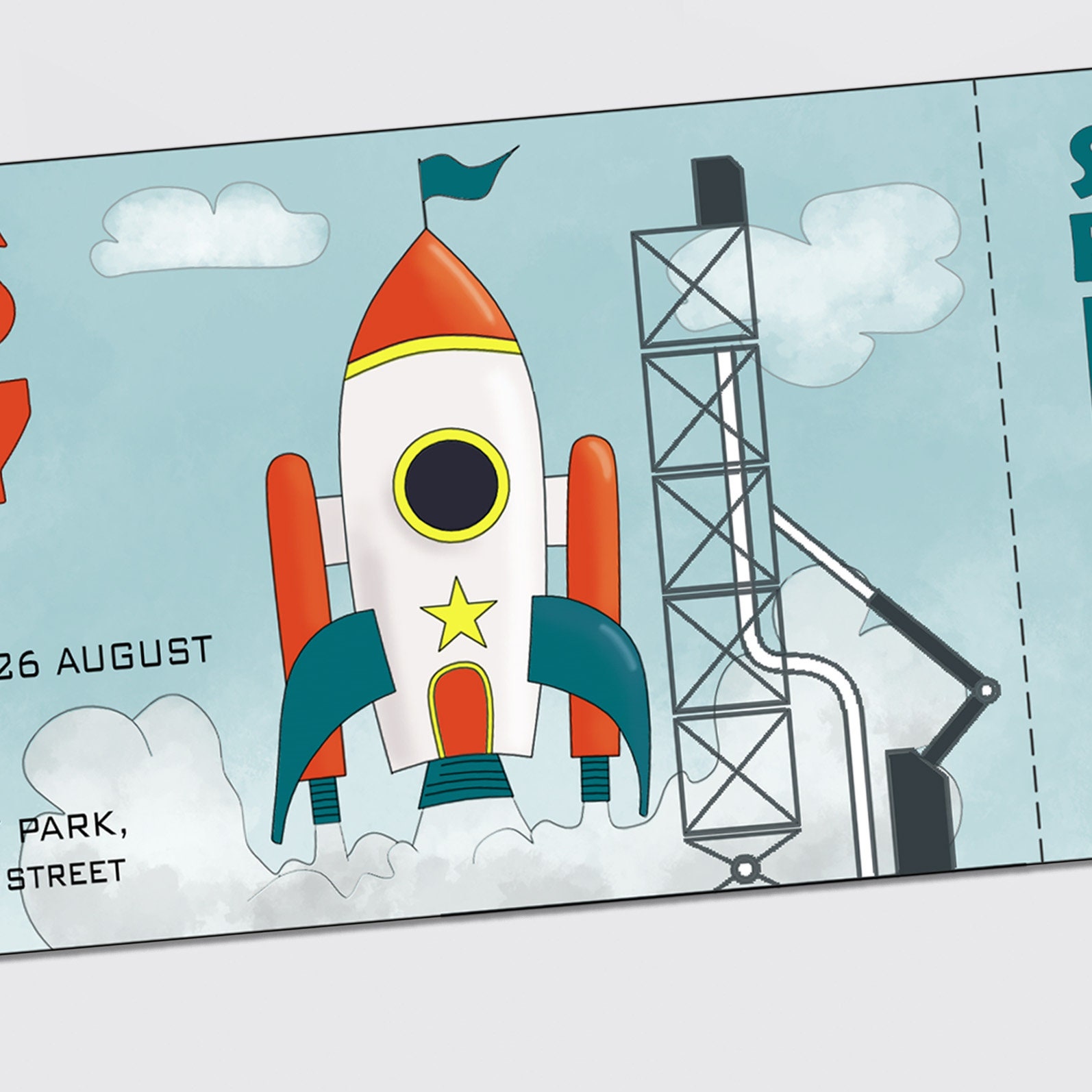 PRINTABLE INVITATION for a Space Themed Party With Rocket DIY - Etsy