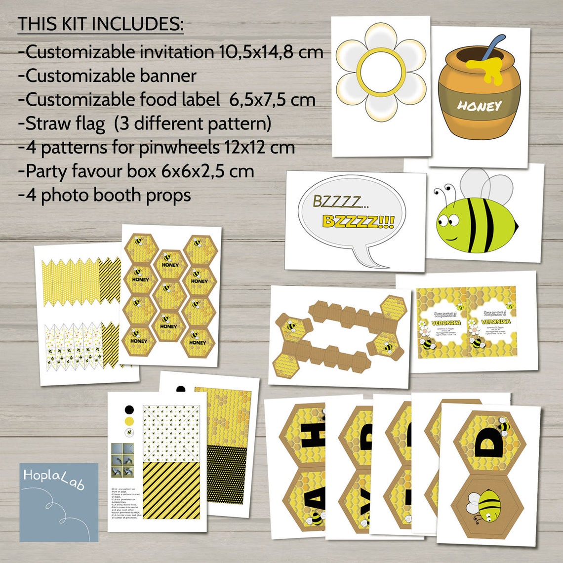PARTY PRINTABLE KIT Honey Bee Party Diy Party | Etsy