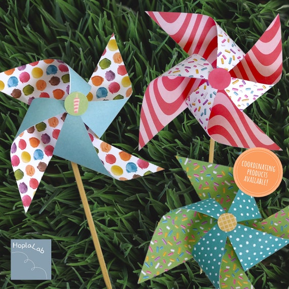 PRINTABLE PINWHEELS for an Ice Cream-themed Party Printable | Etsy