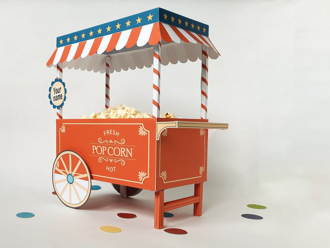 Popcorn Box Perfect as Circus Centerpiece Printable Popcorn - Etsy