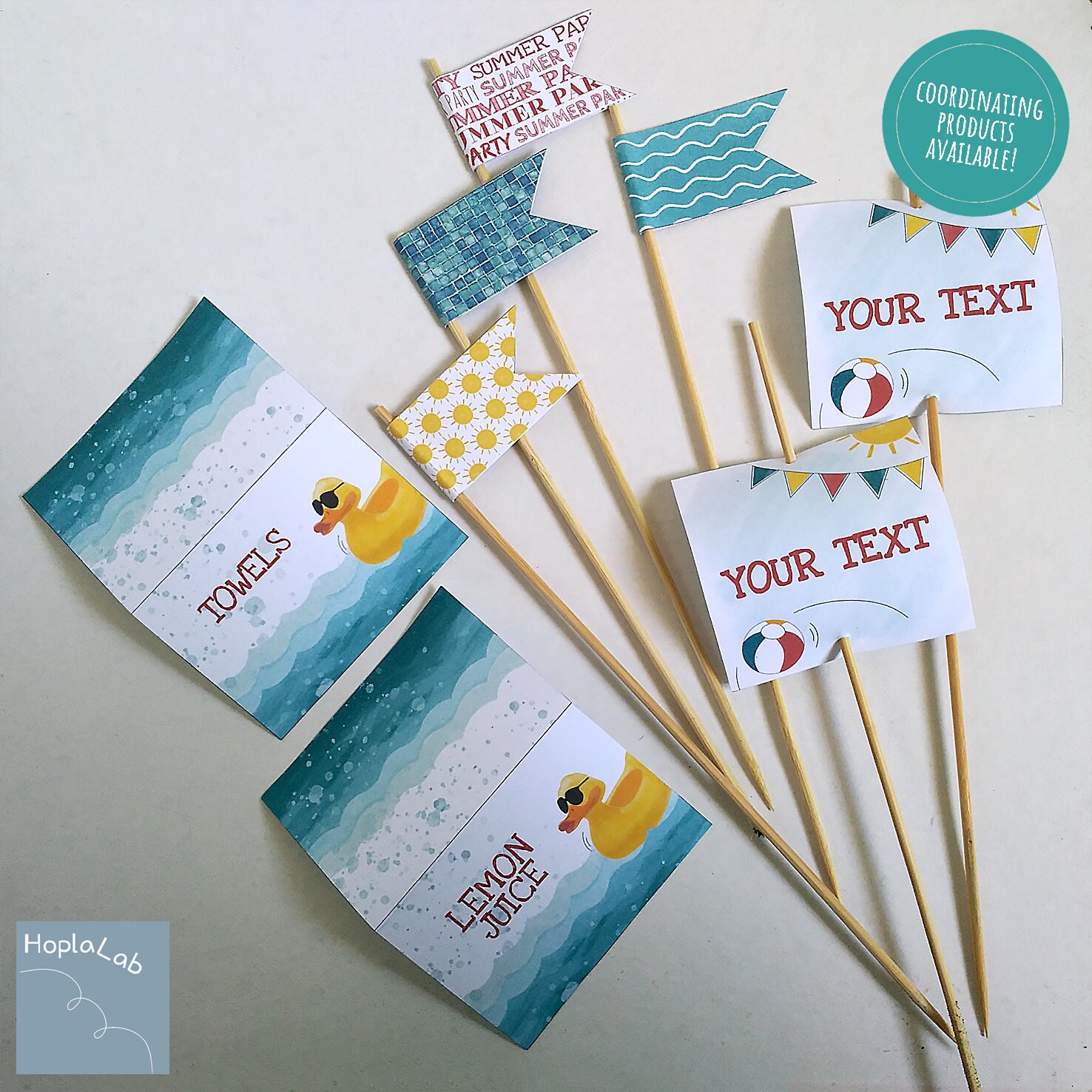 PRINTABLE FOOD LABELS and Straw Flags for a Pool Party Summer - Etsy