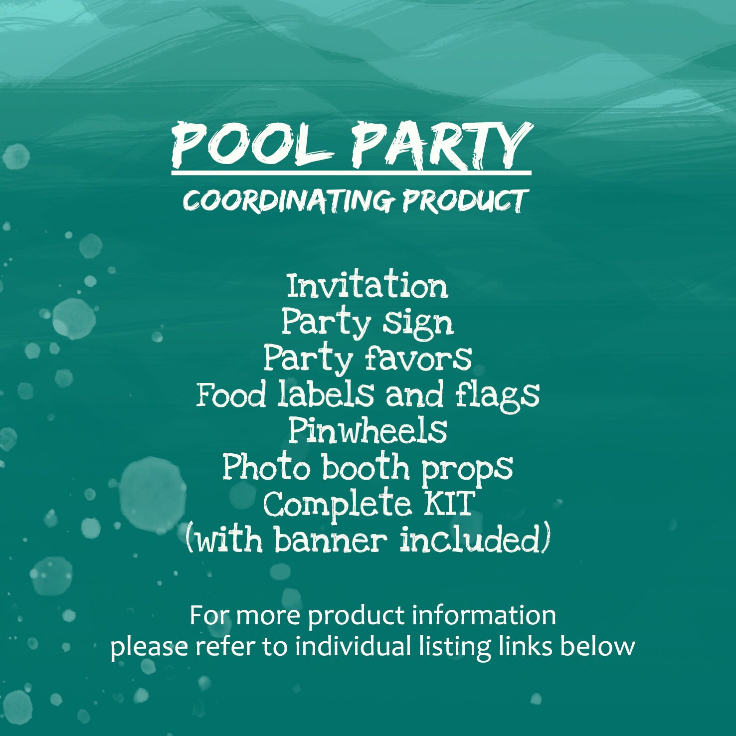 PRINTABLE PARTY KIT for a Pool Party, Diy Decorations Kit for a Summer ...