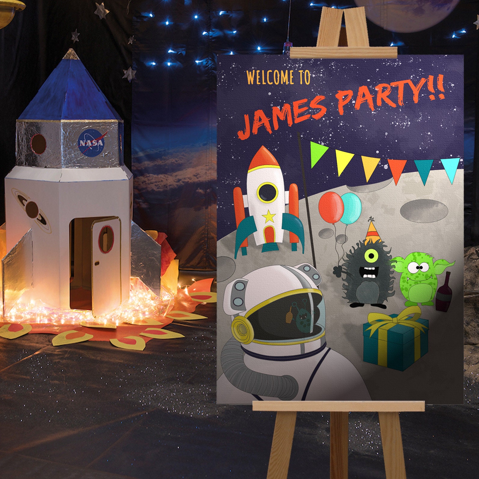 PRINTABLE WELCOME SIGN for a space Themed Party - Etsy
