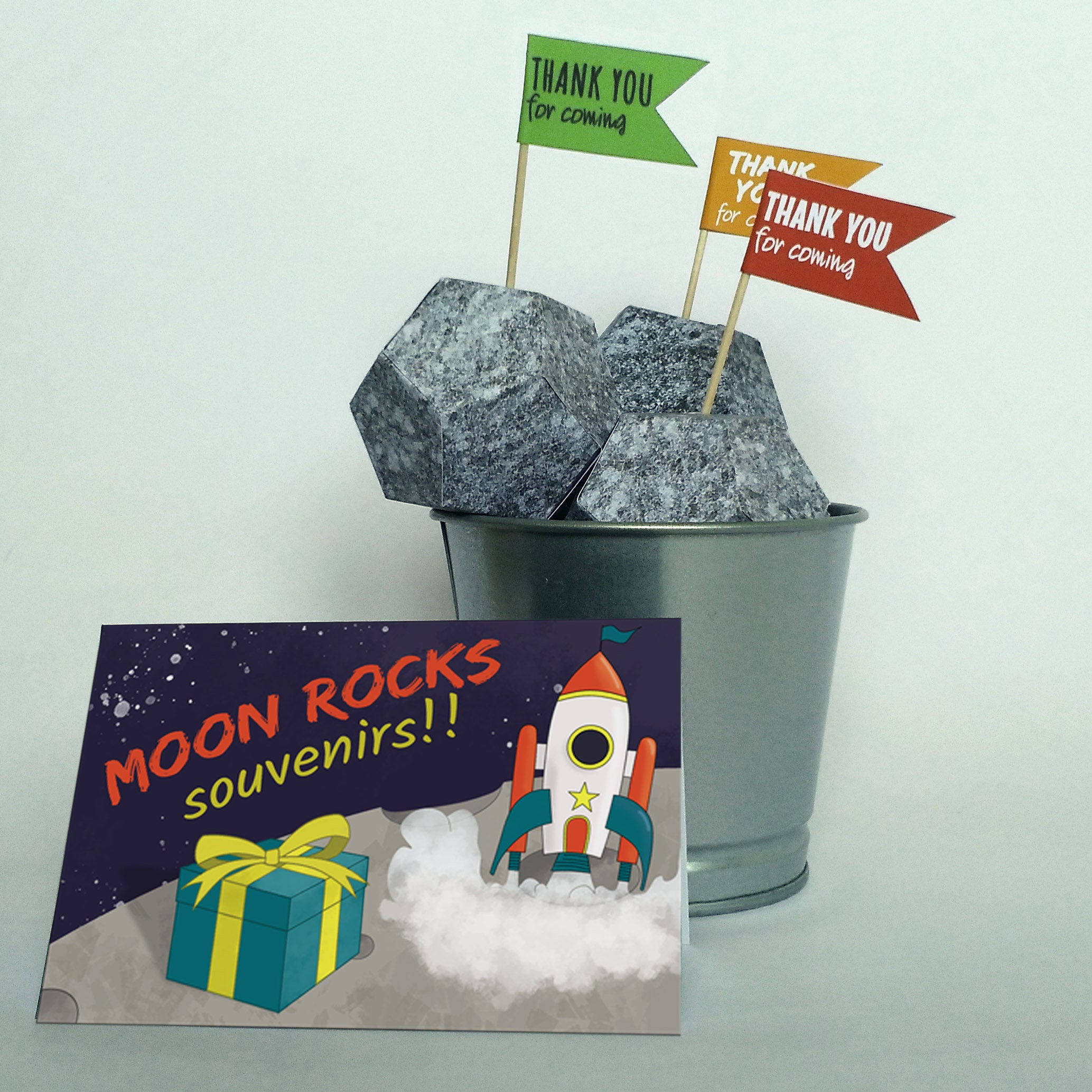 PRINTABLE MODEL for a Moon Rock Favor Box for a Space Themed Party ...