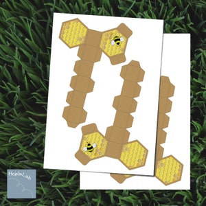 HONEY BEE Printable Party Favor, DIY Hive Party Favor, Hexagonal Hive ...