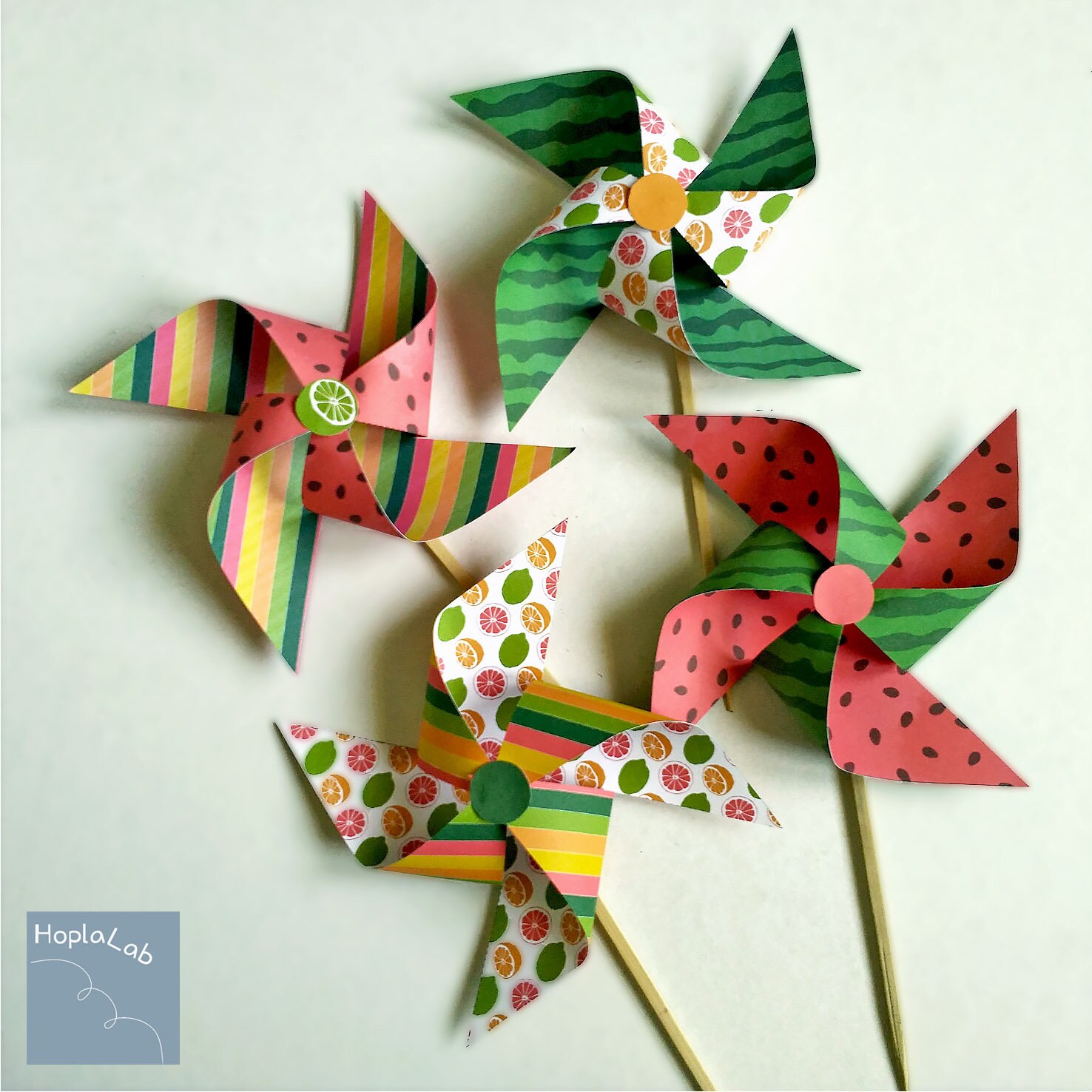 PRINTABLE PINWHEELS for "tutti Frutti" Party, Diy Printable Decoration ...