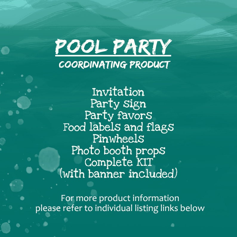 PRINTABLE FOOD LABELS and Straw Flags for a Pool Party Summer | Etsy