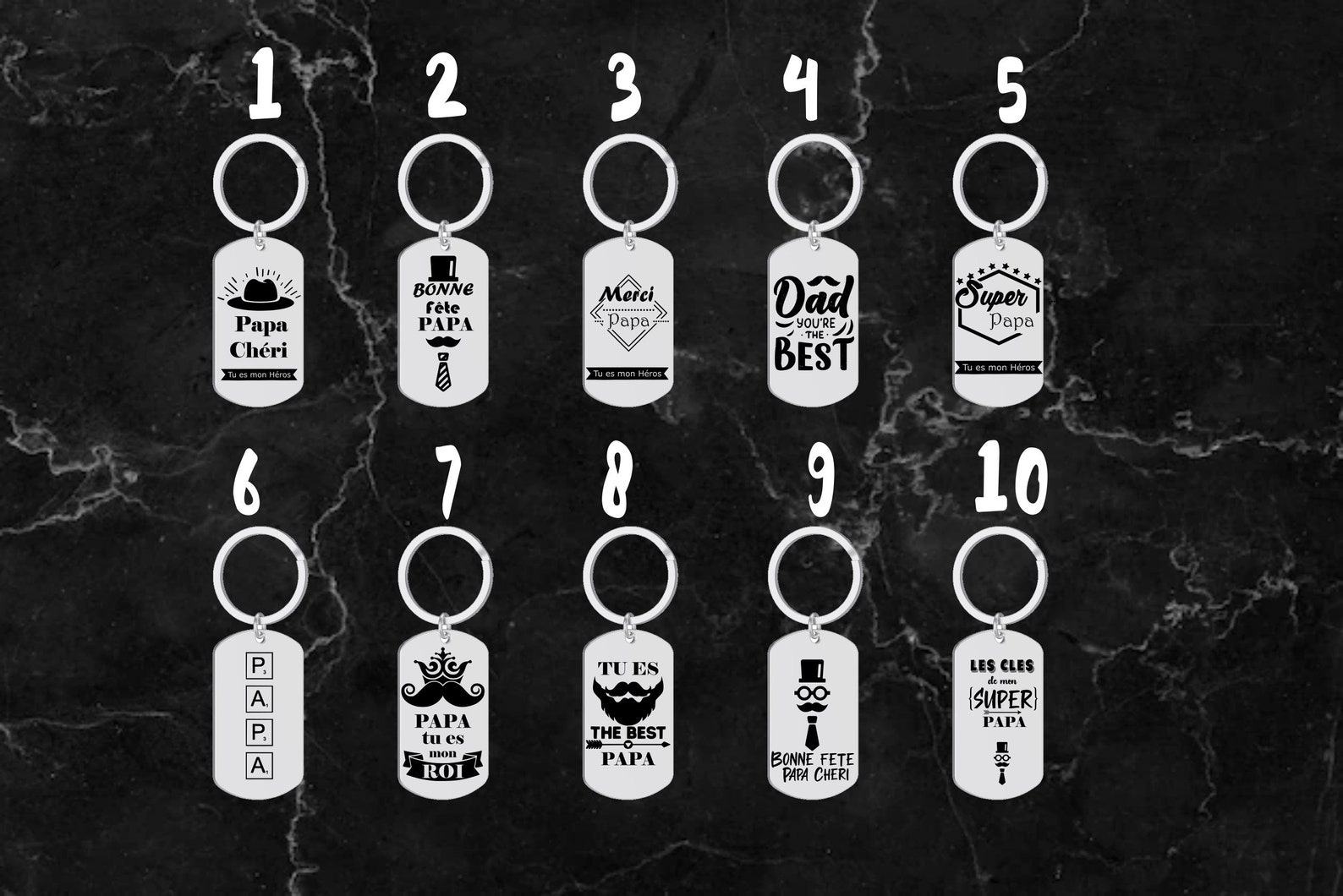 Personalized Laser Engraved Dad Key Ring Personalized Father's Day ...