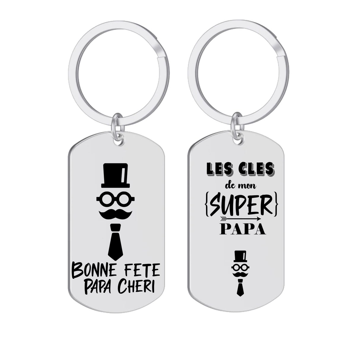 Personalized Laser Engraved Dad Key Ring Personalized Father's Day ...